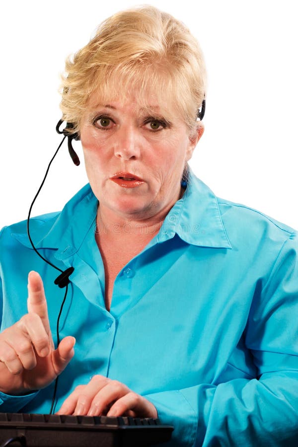 Service Representative Talking and Typing Stock Photo - Image of ...