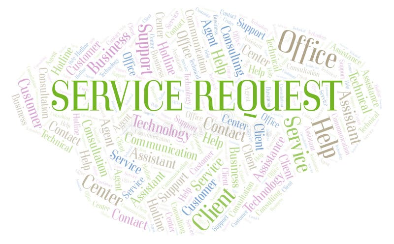 Service Request word cloud stock illustration. Illustration of bright ...