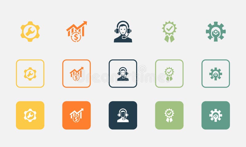 Service, Sales, Support, Quality Stock Illustration - Illustration of ...