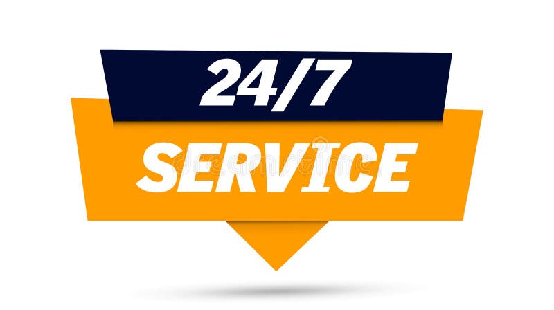 24/7 Service Sign Banner Speech Bubble Stock Vector - Illustration of ...