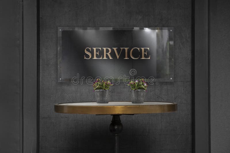 Service sign board on wall stock image. Image of food - 169770795