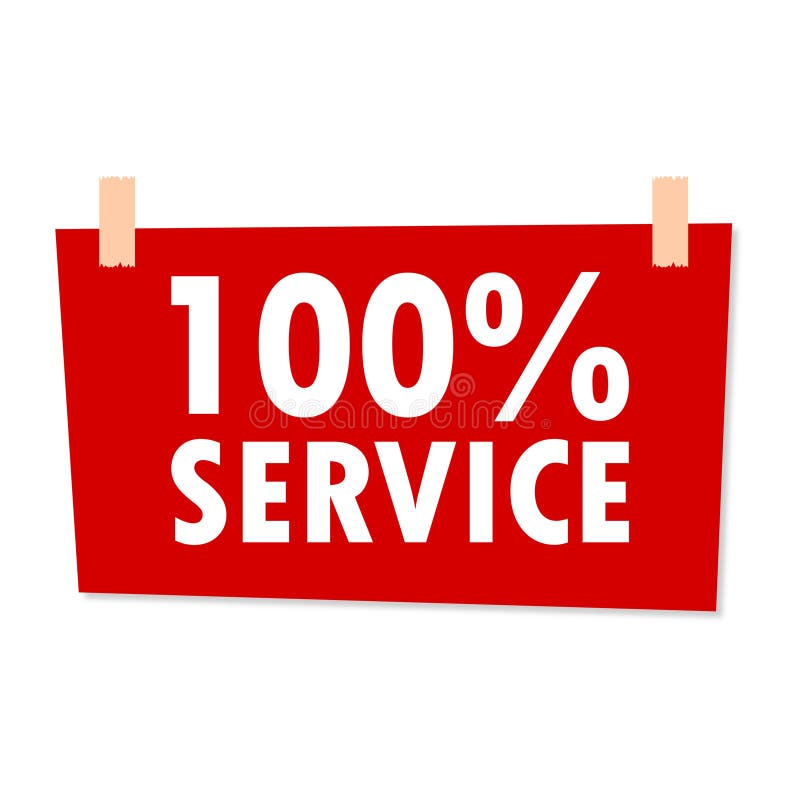 100 Service Sign - Illustration Stock Vector - Illustration of customer ...