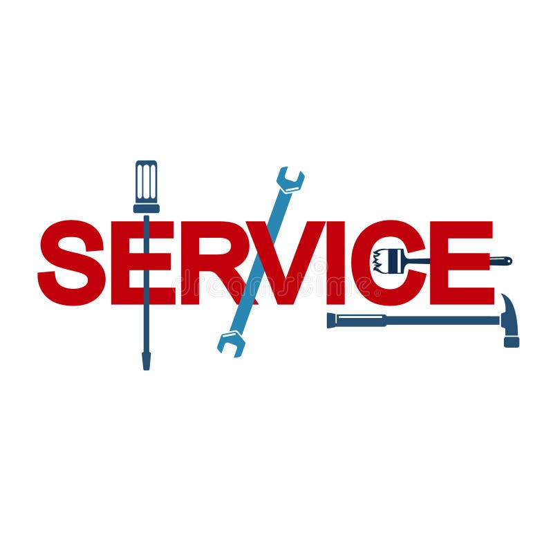 Service sign with tool stock vector. Illustration of roller - 93170393