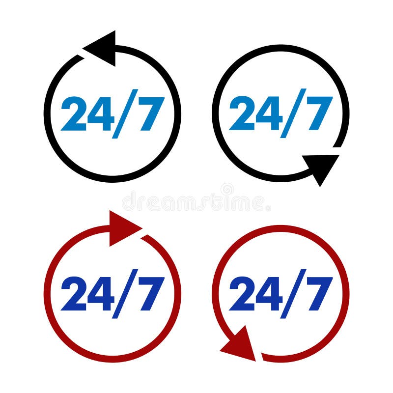24/7 Service Signage Template Illustration Design. Vector EPS 10 Stock ...