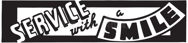 Service with a Smile stock illustration. Illustration of vintage ...