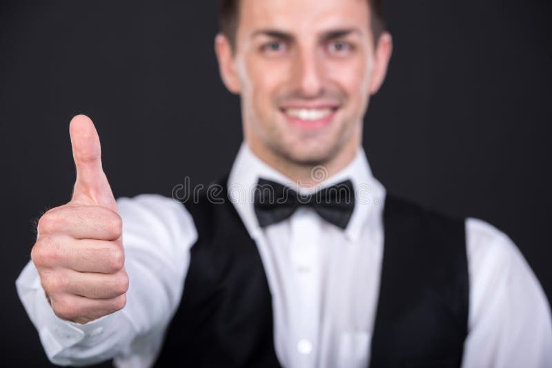Service staff. Man. stock image. Image of jacket, attractive - 46202549