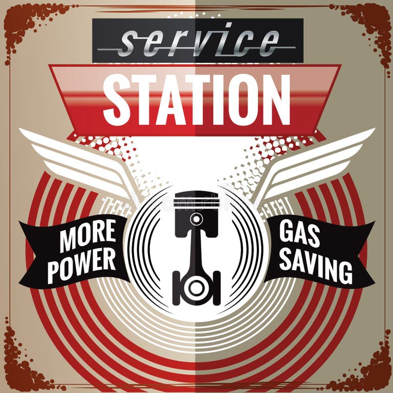 Service Station Design. Vector Illustration Decorative Design Stock ...