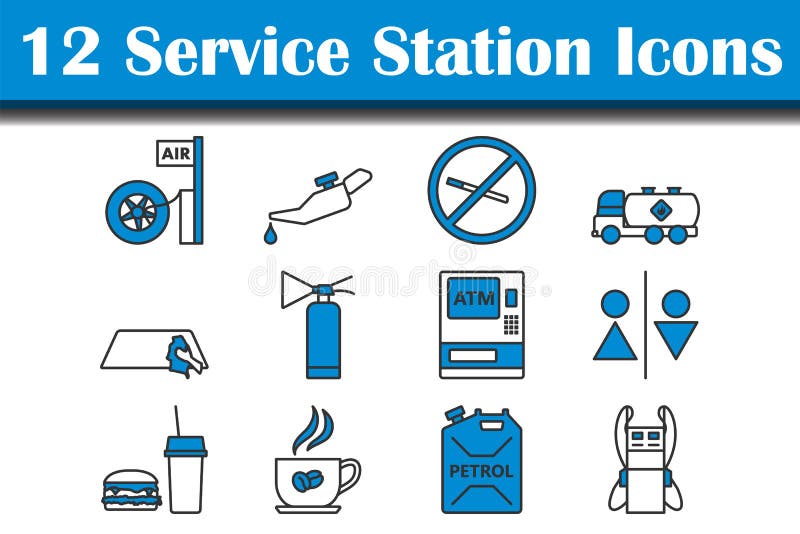 Service Station Icon Set stock vector. Illustration of pictogram ...