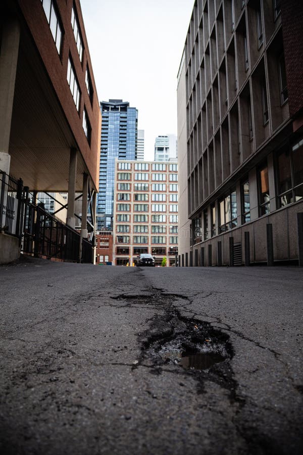 Service Street in Downtown Montreal Canada Stock Photo - Image of ...