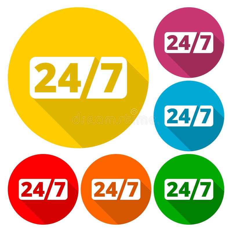 Service and Support for Customers, 24 Hours with Long Shadow Set Stock ...