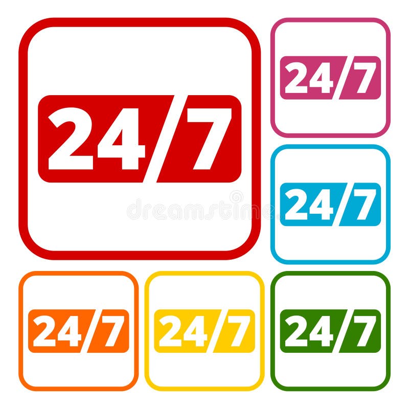 Service and Support for Customers, 24 Hours Stock Vector - Illustration ...