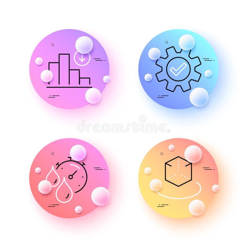 Service, Timer and Decreasing Graph Minimal Line Icons. for Web Application, Printing. Vector ...