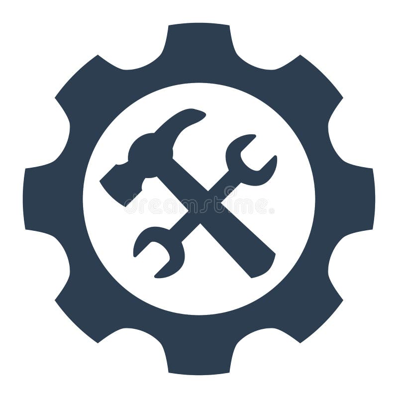 Service Tool Icons on White Background Stock Illustration ...