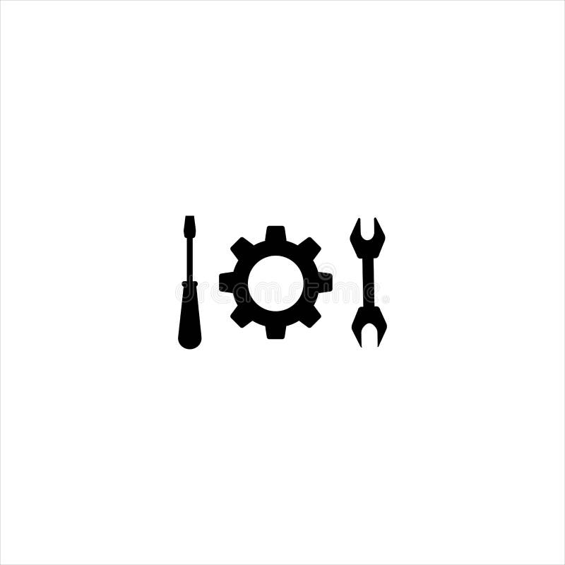 Service Tool Icon on White Background. Vector Illustration Wrench ...