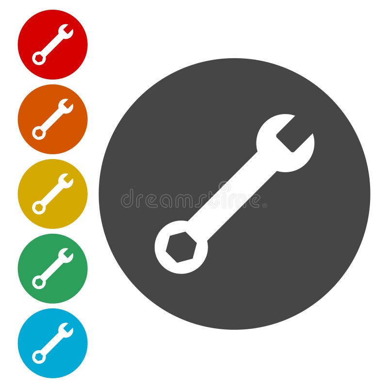 Service Tool Icon, Wrench Icon Stock Vector - Illustration of machinery ...