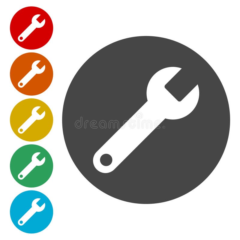 Service Tool Icon, Wrench Icon Stock Vector - Illustration of ...