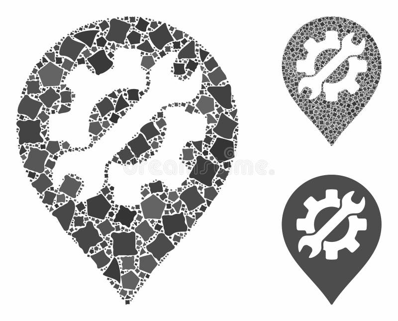 Map Marker Mosaic Icon of Irregular Items Stock Illustration ...