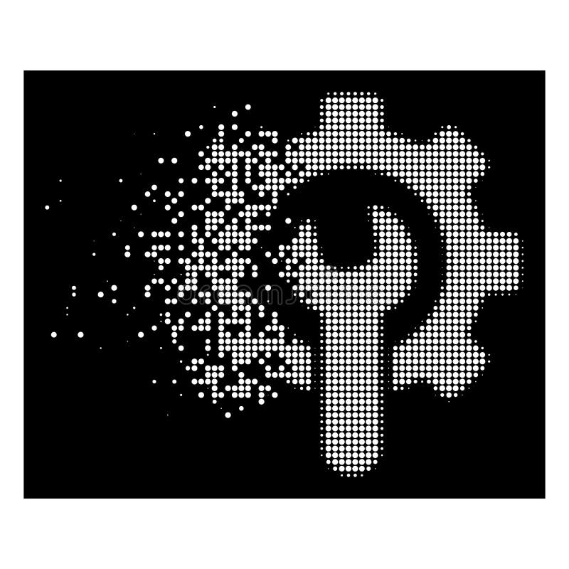 White Fragmented Dot Halftone Service Tools Icon Stock Vector ...