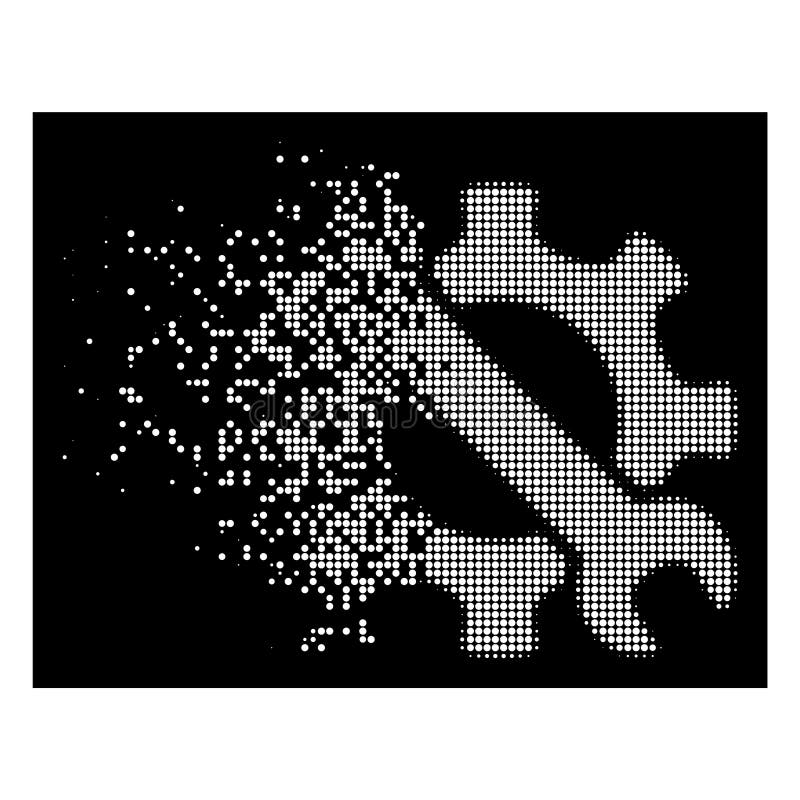 White Disintegrating Pixel Halftone Service Tools Icon Stock Vector ...