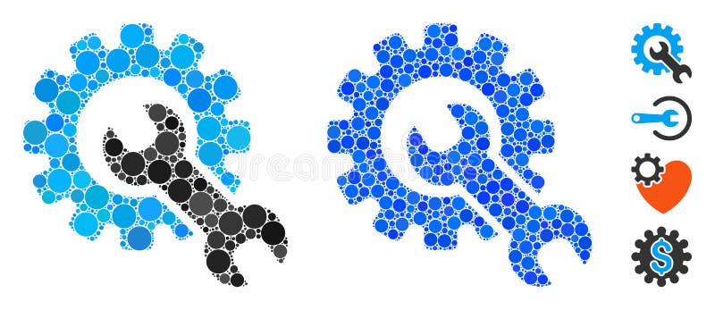 Service Tools Composition Icon of Round Dots Stock Illustration ...