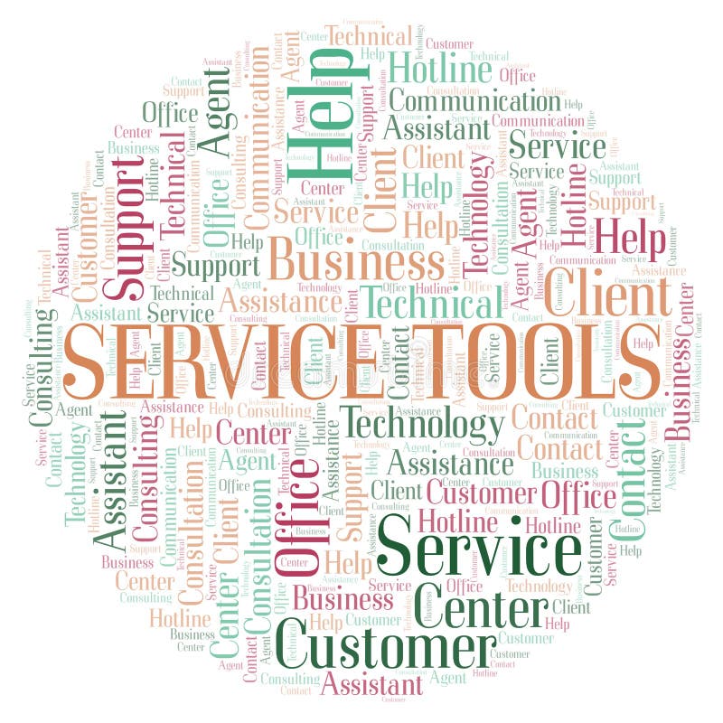 Service Tools word cloud stock illustration. Illustration of rendering ...