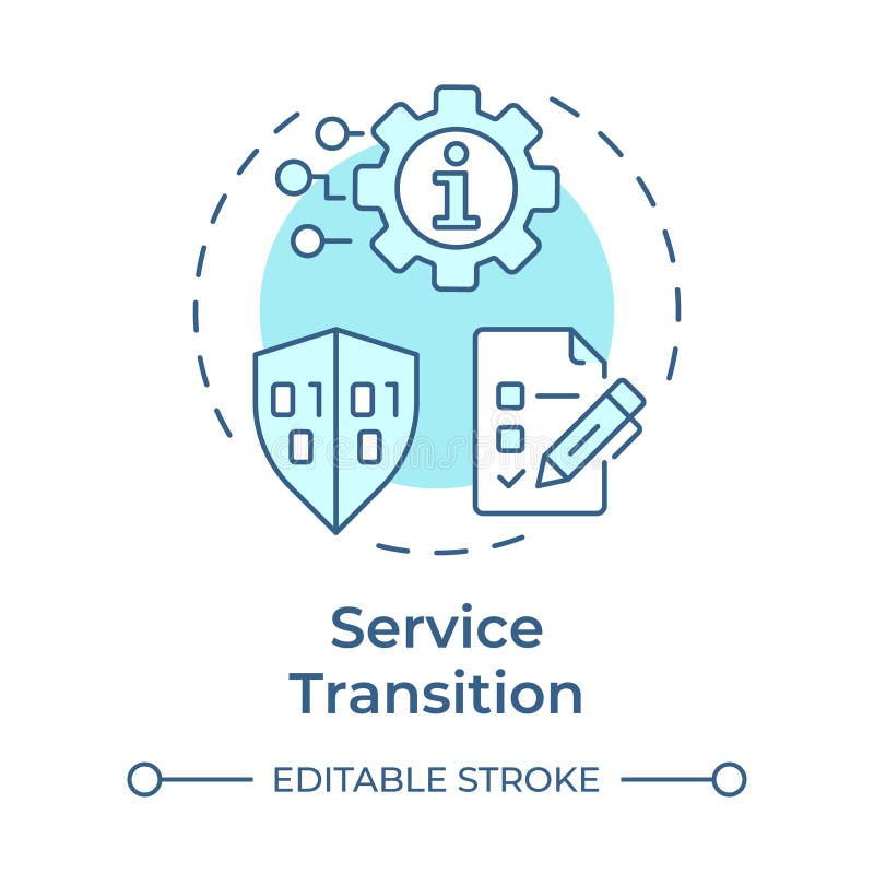 Service Transition Soft Blue Concept Icon Stock Illustration ...