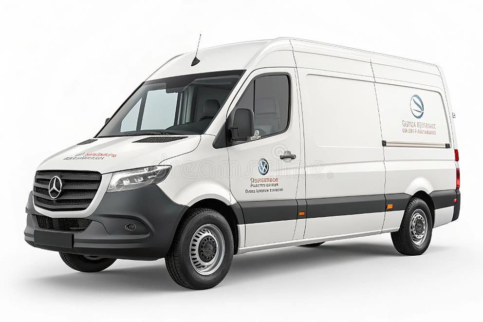 Service Van Isolated on White Stock Illustration - Illustration of ...
