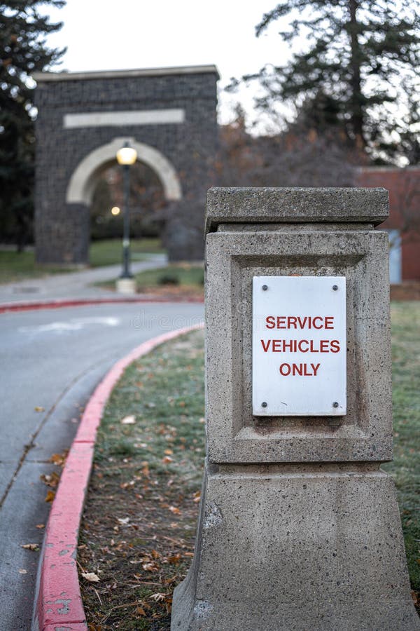 Service Vehicles only stock photo. Image of post, symbol - 264355520