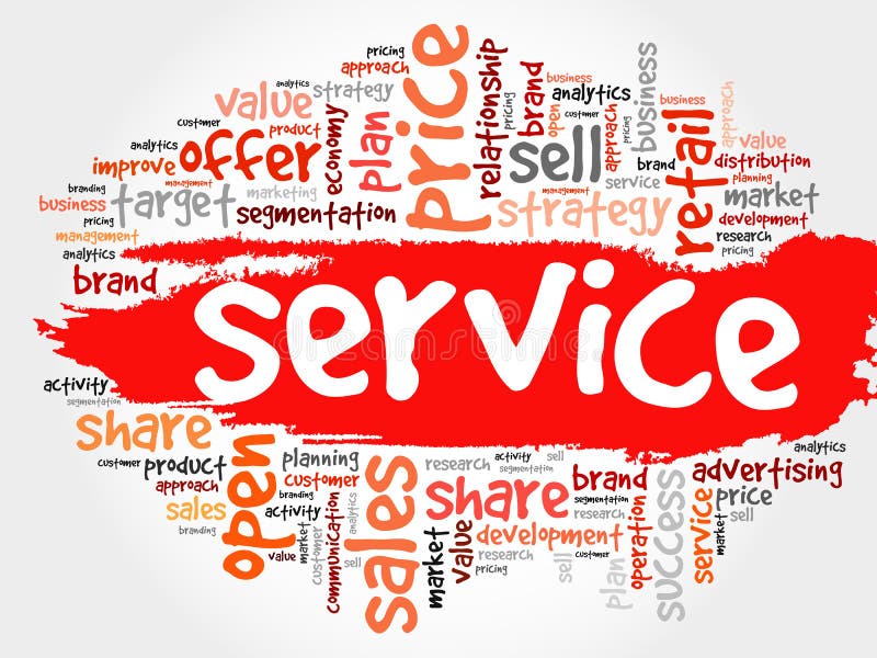 SERVICE word cloud collage stock illustration. Illustration of quality ...