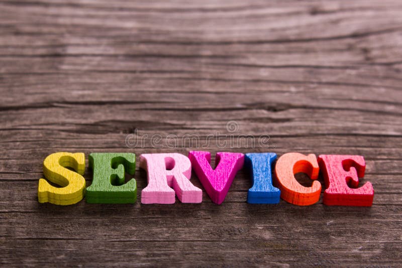 Service Word Made of Wooden Letters Stock Photo - Image of brown, help ...