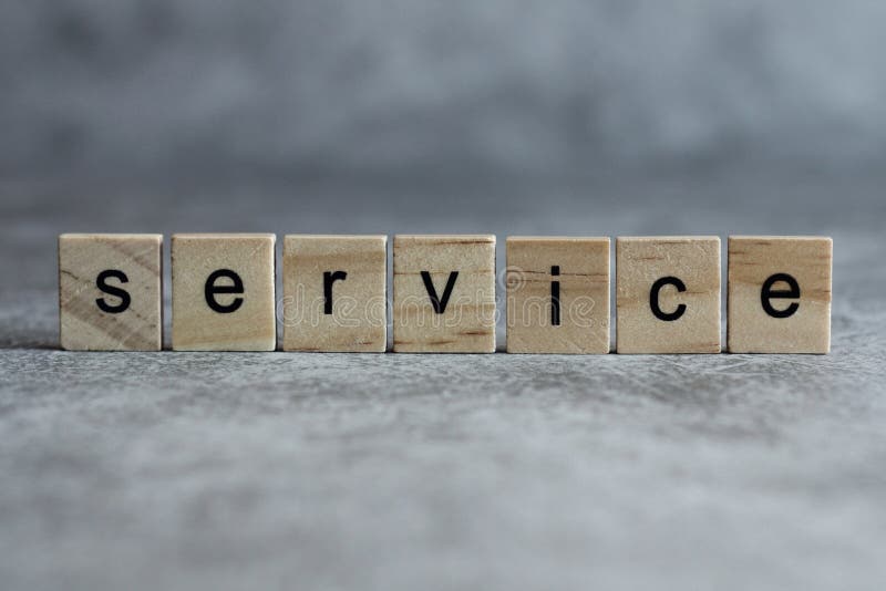 Service Word Written on Wood Cube Stock Image - Image of idea, help ...