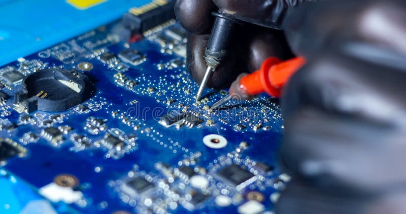 Service Worker Repairing Personal Computer Board Stock Image - Image of ...