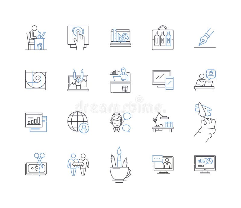 Service Workflow Line Icons Collection Streamline Automation