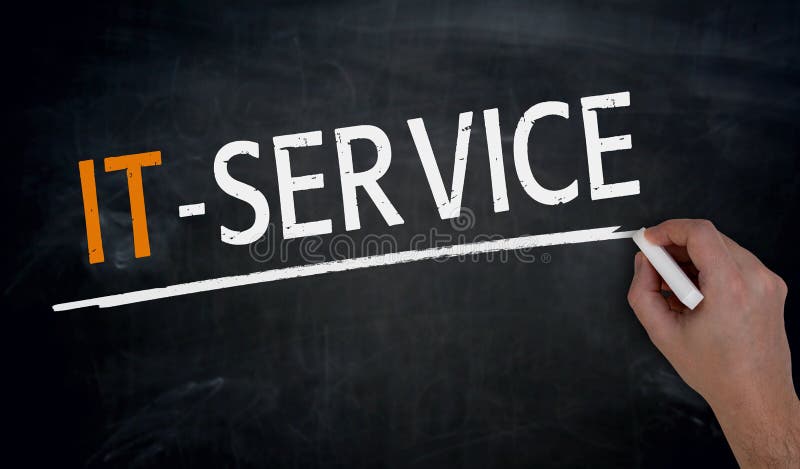 It Service is Written by Hand on Blackboard Stock Photo - Image of draw ...