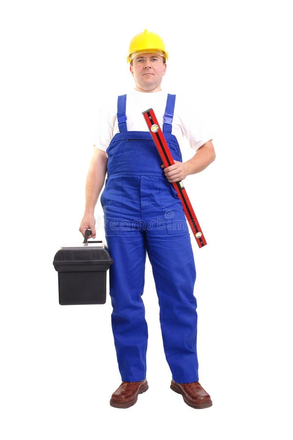 Serviceman in Overall Working on Fridge Stock Image - Image of kitchen ...