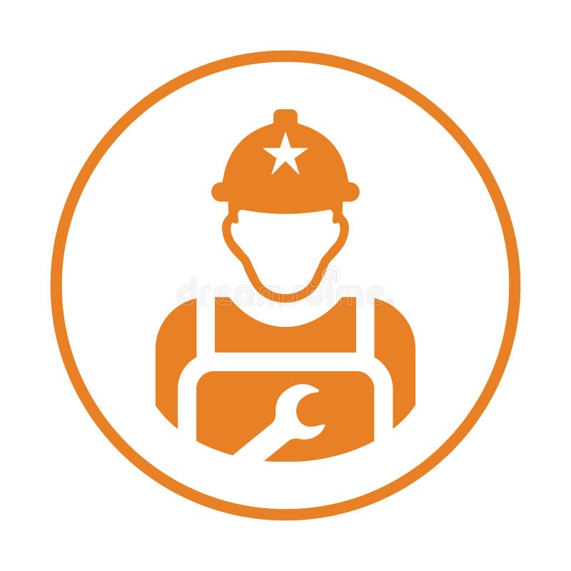 Engineer, Serviceman Icon. Orange Color Vector EPS Stock Vector ...