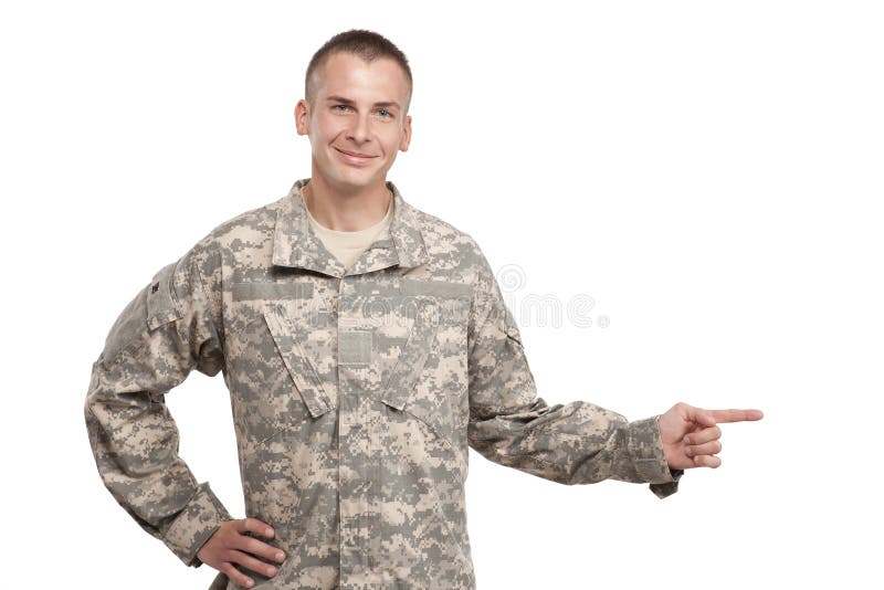 Female Army Soldier with American Flag Stock Image - Image of armed ...
