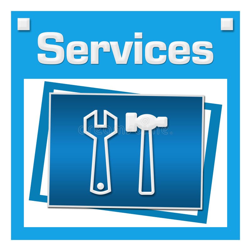 Services Blue Squares Inside Stock Illustration - Illustration of ...