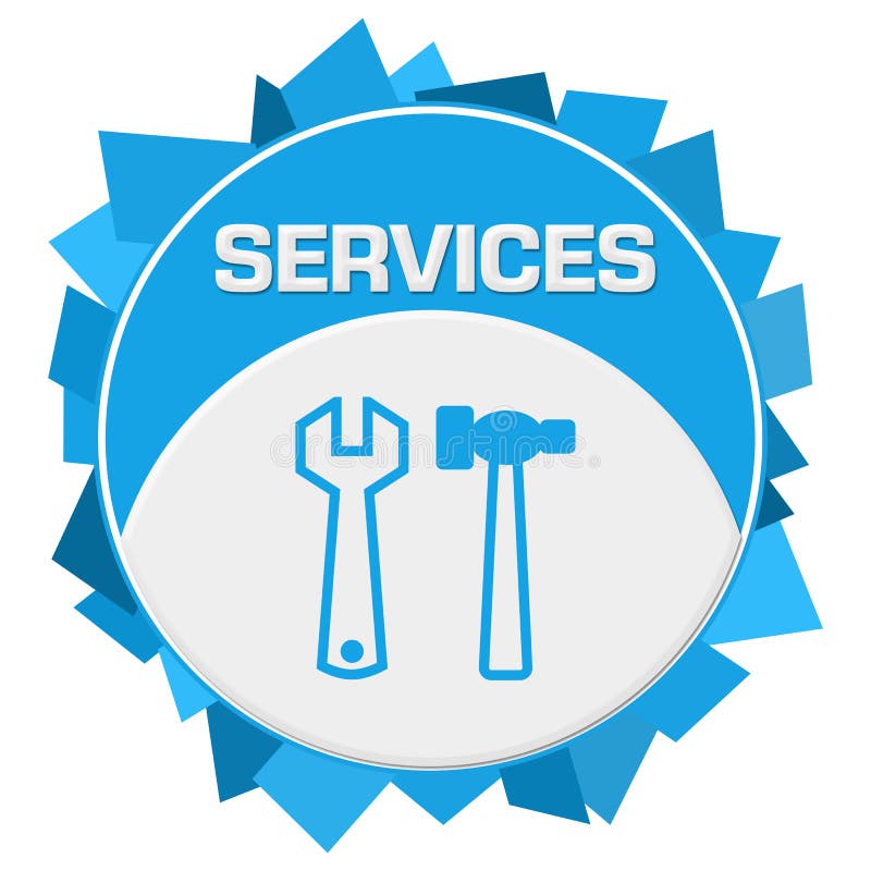 Services Blue Squares Text stock illustration. Illustration of service ...