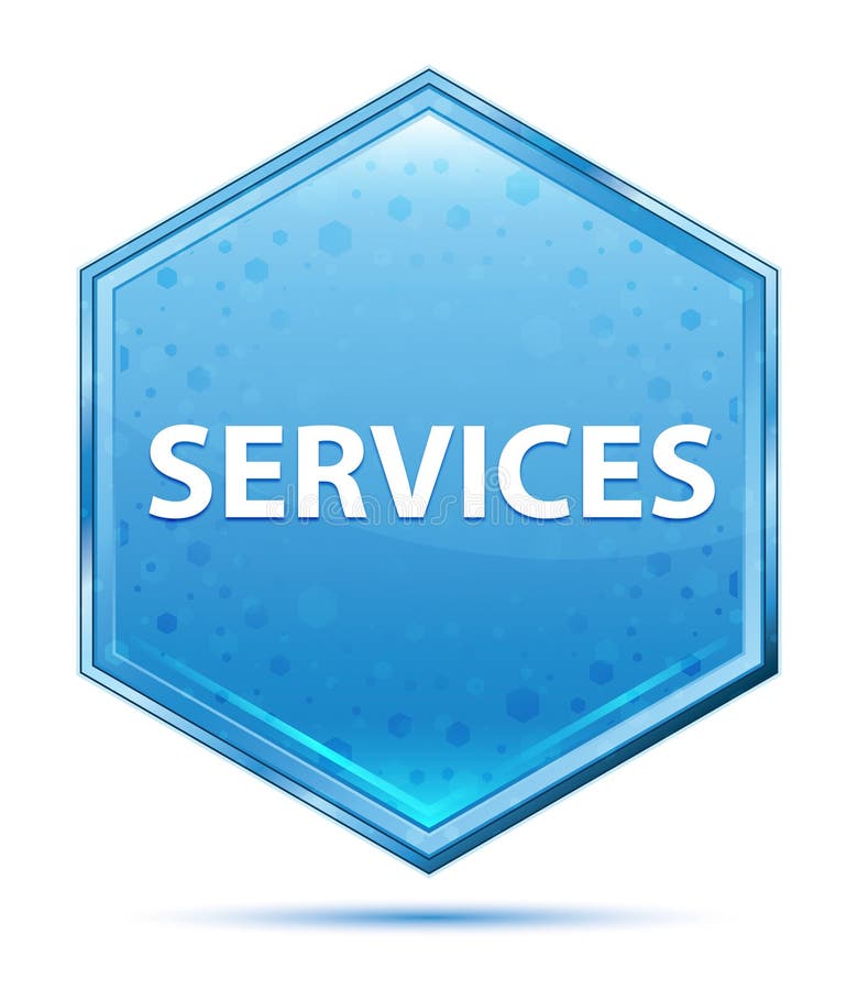 Services Crystal Blue Hexagon Button Stock Illustration - Illustration ...