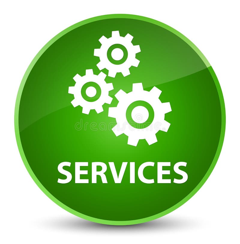 Services (gears Icon) Elegant Green Round Button Stock Illustration ...