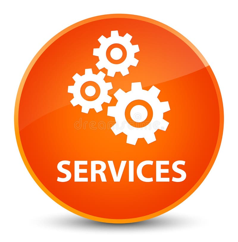 Services (gears Icon) Elegant Orange Round Button Stock Illustration ...