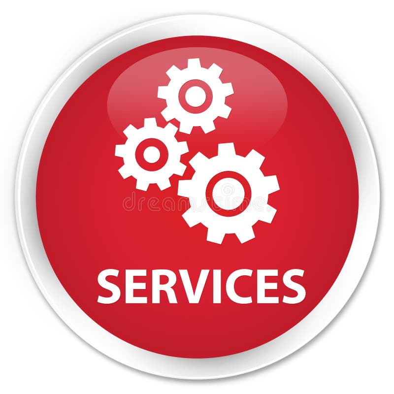 Services (gears Icon) Premium Red Round Button Stock Illustration ...