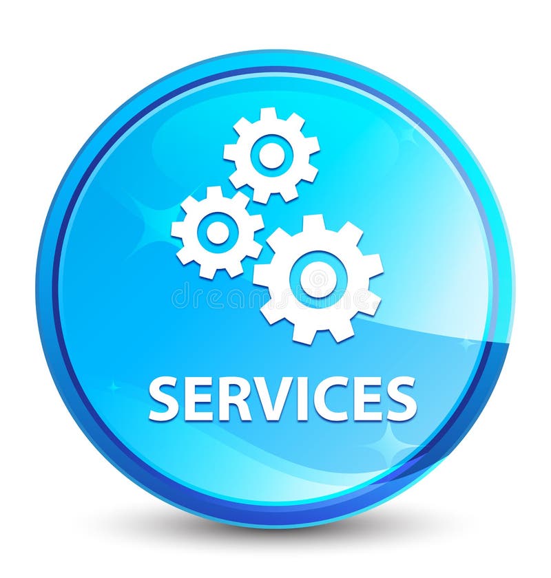 Services (gears Icon) Splash Natural Blue Round Button Stock Vector ...