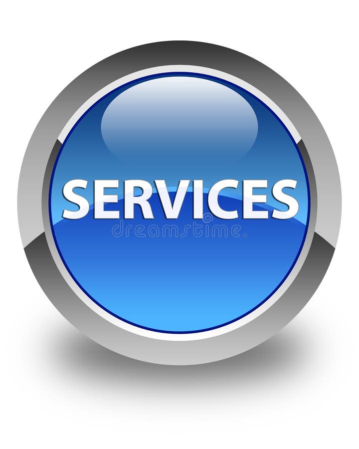 Services Glossy Blue Round Button Stock Illustration - Illustration of ...