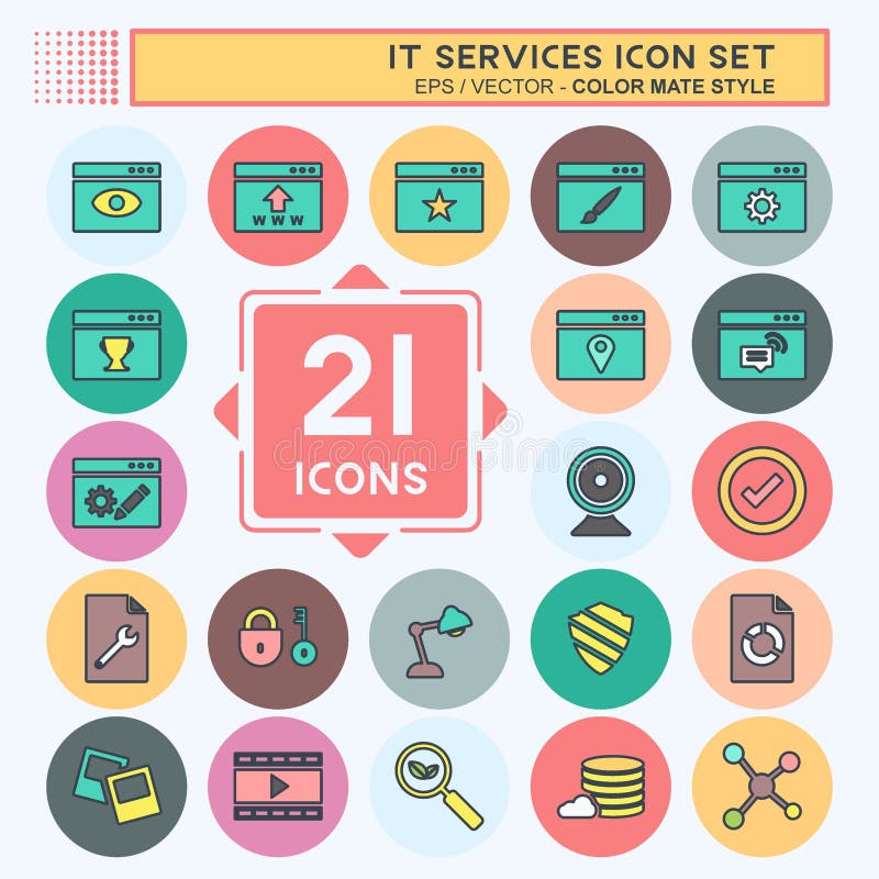 It Services Icon Set. Suitable for it Services Symbol. Color Mate Style ...