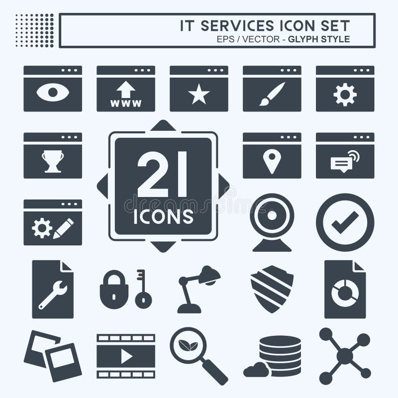 It Services Icon Set. Suitable for it Services Symbol. Glyph Style ...