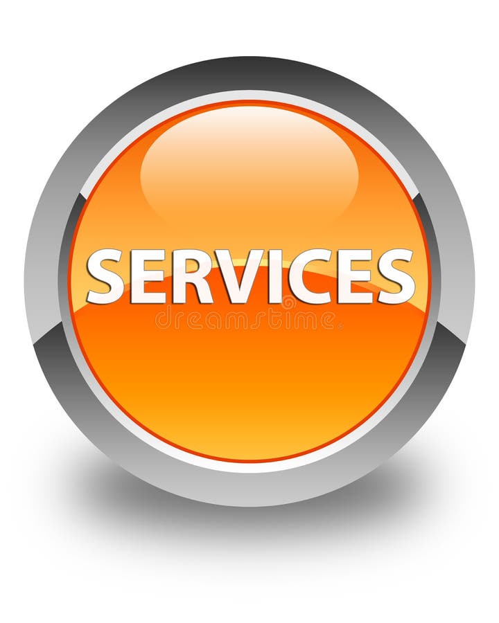 Services Glossy Orange Round Button Stock Illustration - Illustration ...