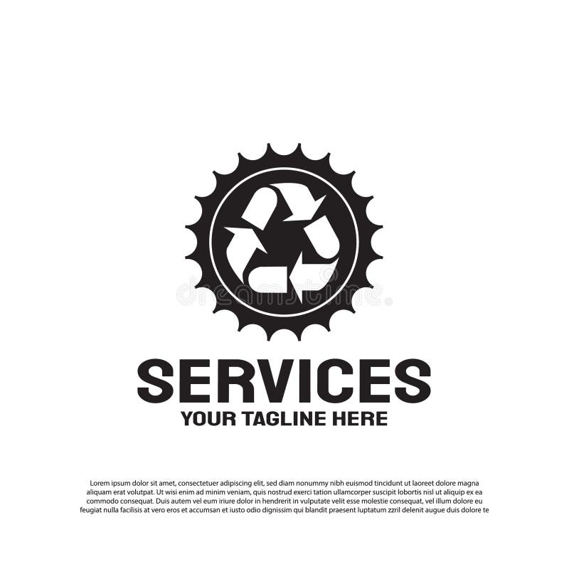 Services Logo Design with Gears and Arrows Concept. Machine Engineering ...