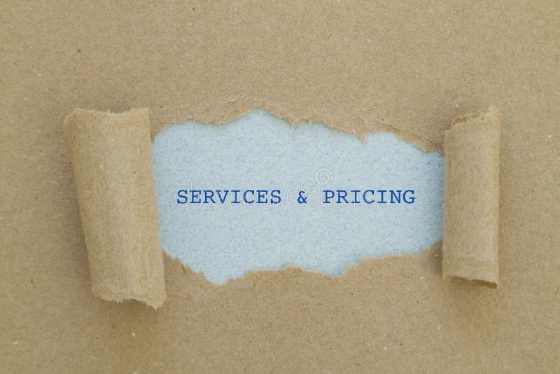 Services and Pricing Written Under Torn Paper. Stock Image - Image of ...